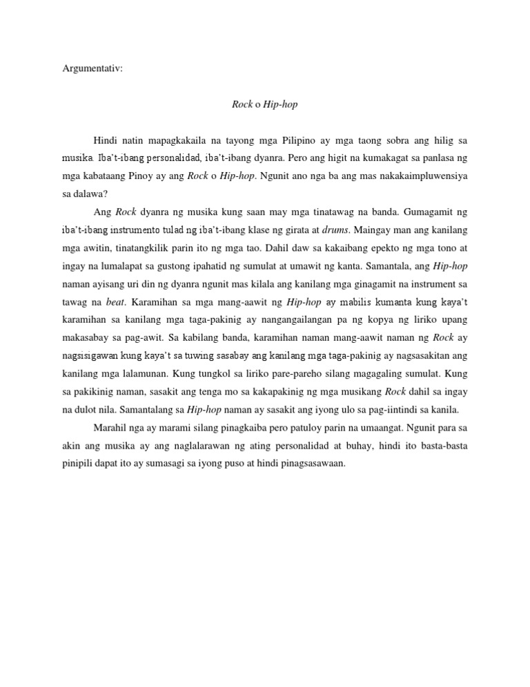 Argumentatibong Sanaysay Mga Halimbawa - Huxley Sanaysay