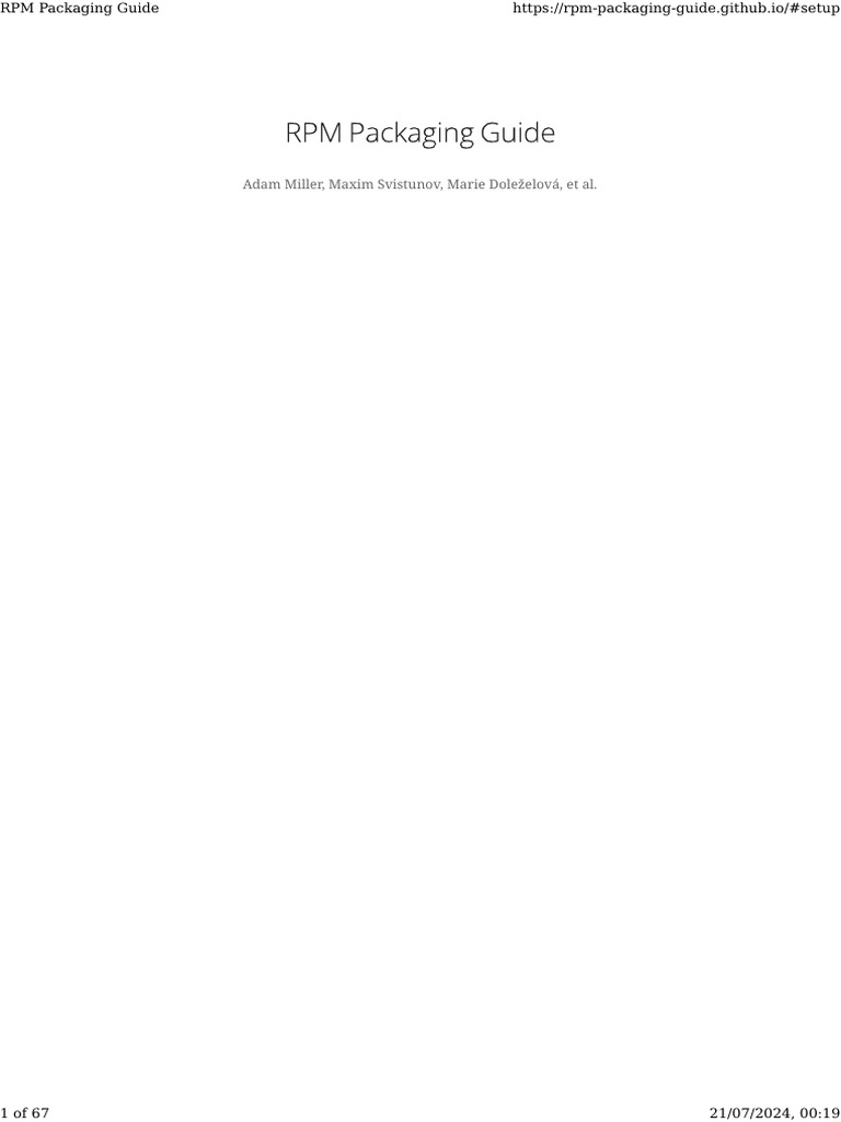 RPM Packaging Guide | PDF | Software Engineering | Software Development