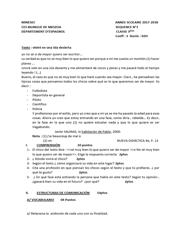 Epreuve 3eme Seq1 | PDF