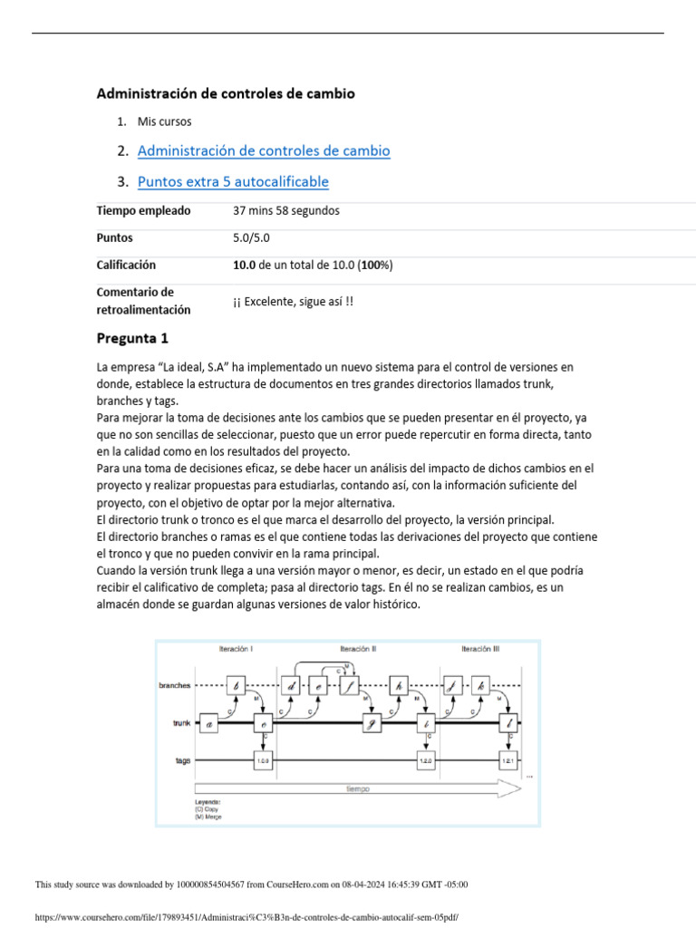 Administraci N de Controles de Cambio Autocalif Sem 05 PDF | PDF | Control de versiones ...