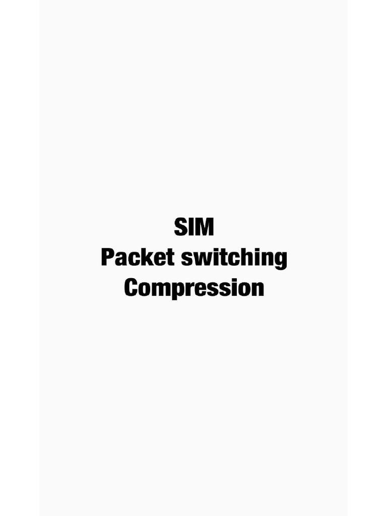 Sim Switching Compression | PDF