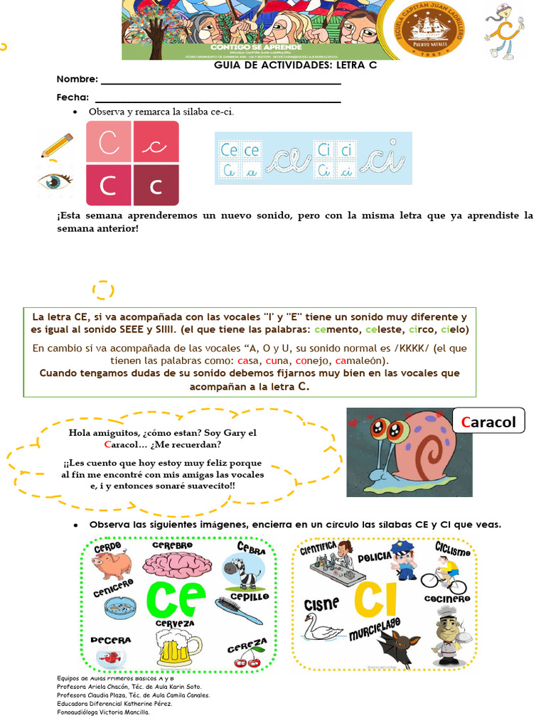 Actividades de Aprendizaje: Letra C | PDF | Comunicación humana ...