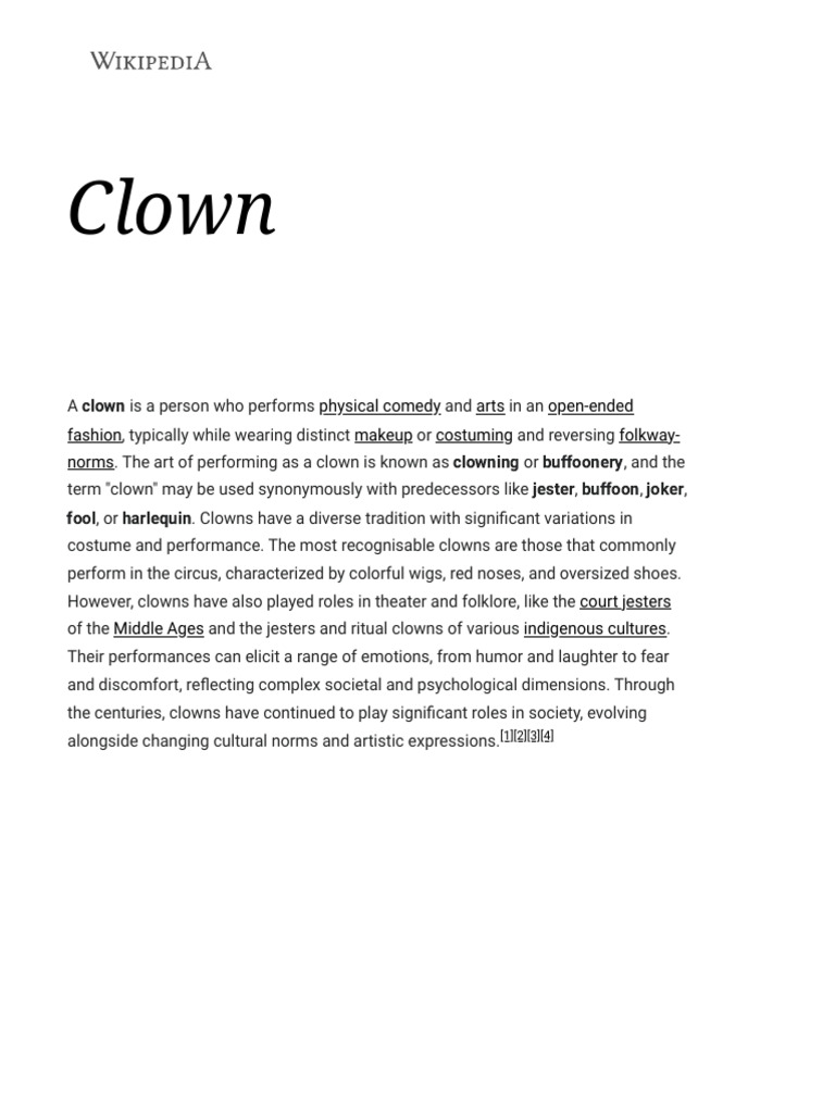 Clown | PDF | Clown