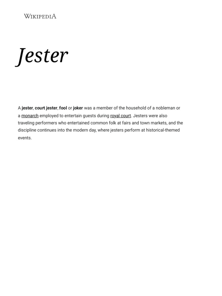 Jester | PDF | Jester
