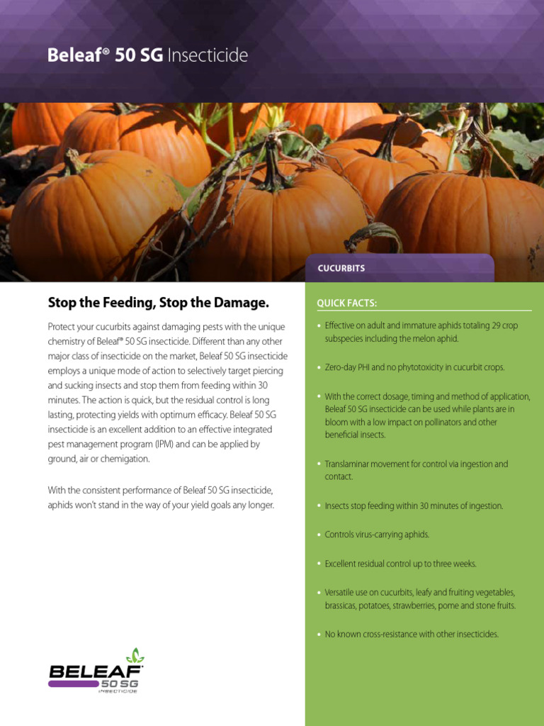 19-FMC-0989 Beleaf 50 SG Cucurbits Fact Sheet 052219 VF1 | PDF ...