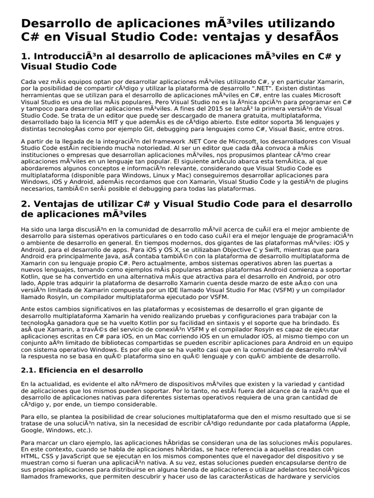 Desarrollo de Aplicaciones Móviles Utilizando C# en Visual Studio Code ...