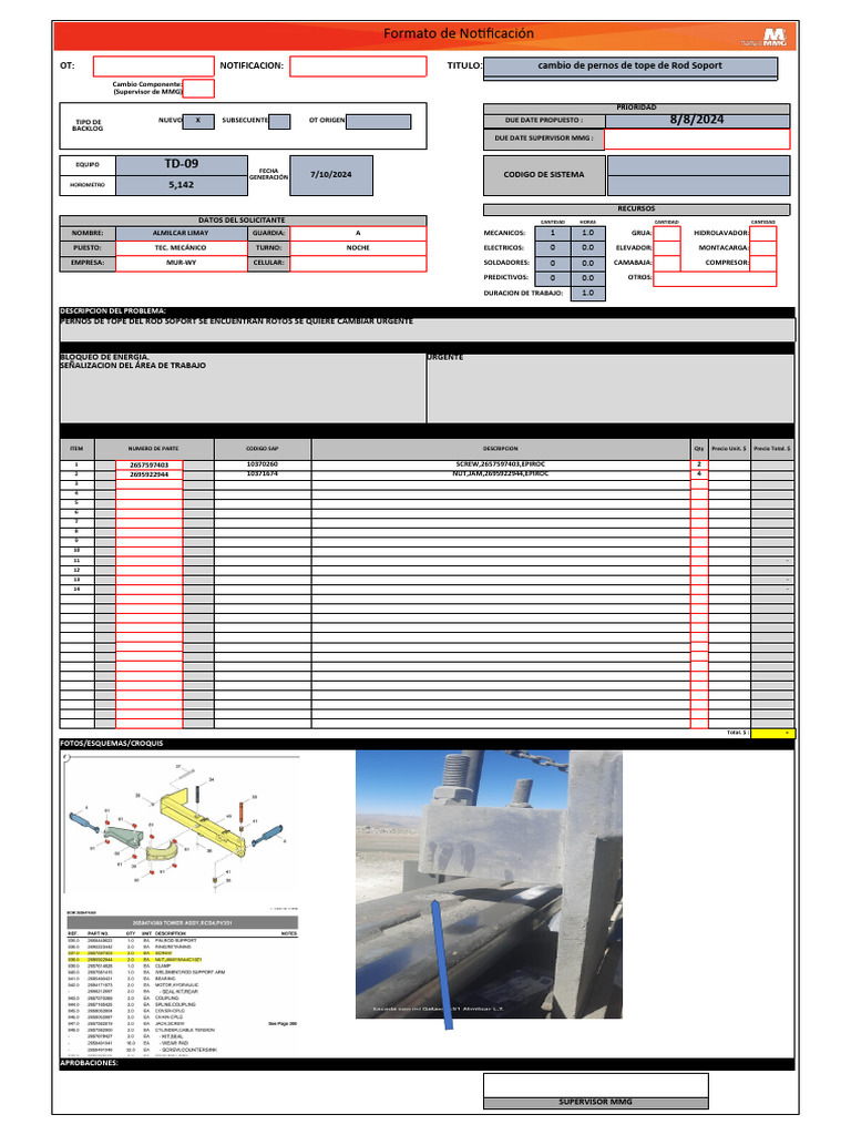 Pernos de Tope de Rod Soport (Td-09) | PDF
