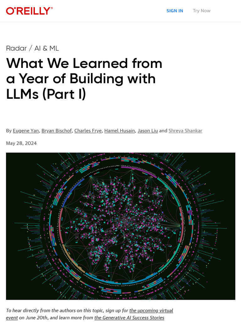 What We Learned From A Year of Building With LLMs (Part I) - O'Reilly | PDF | Artificial ...