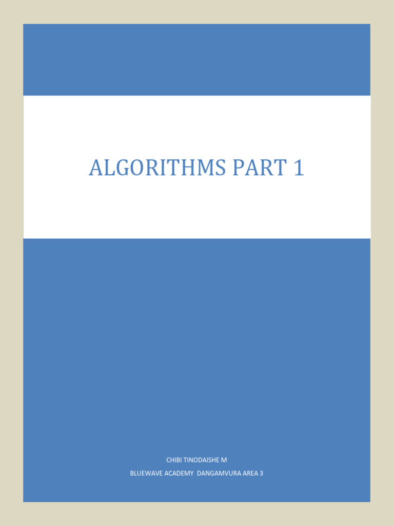 Algorithms Part 1 Pdf