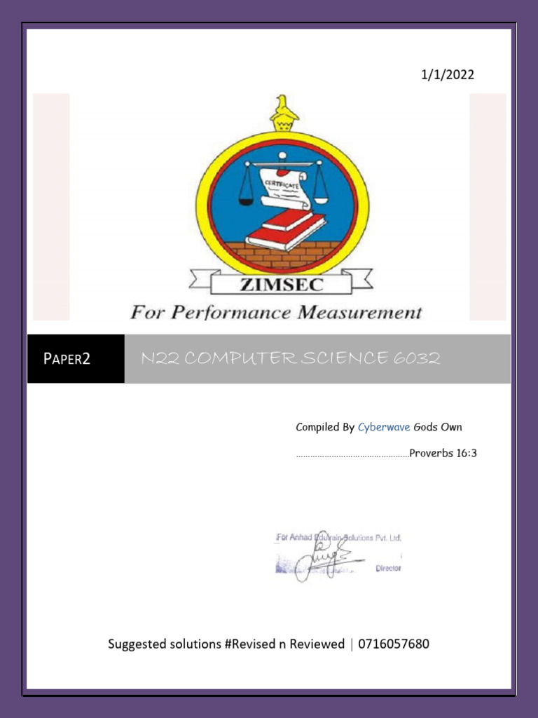 N22 Computer Science 6032: Compiled by Gods Own Proverbs 16:3 | PDF | Computer Programming ...