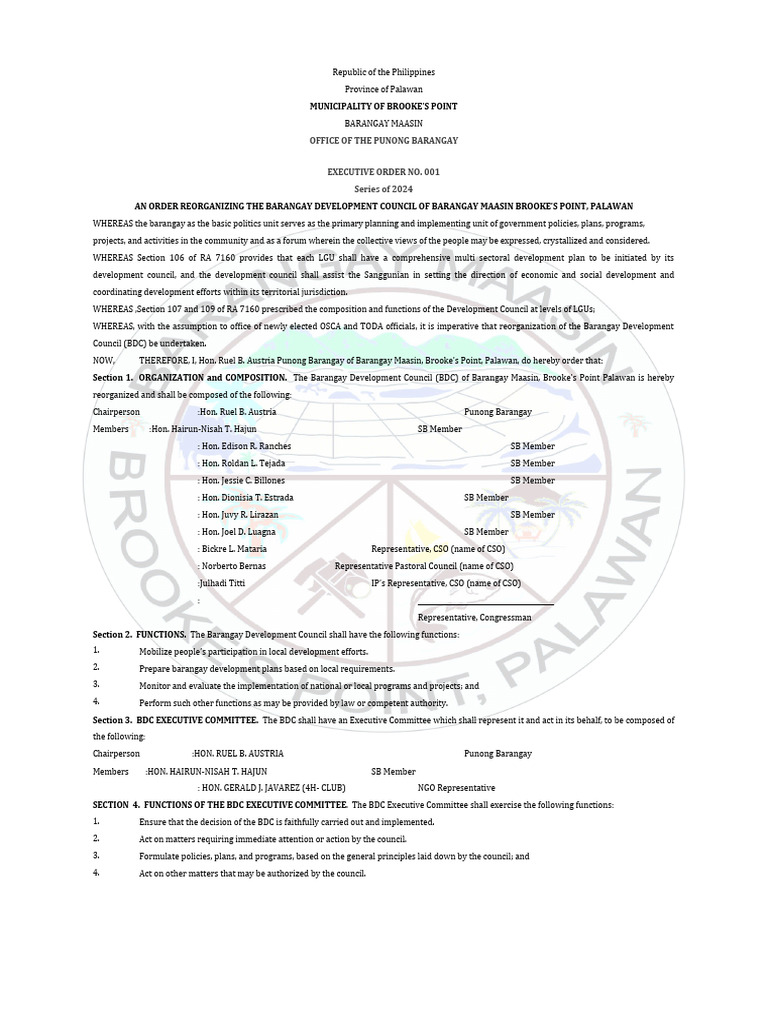 Barangay Development Council | PDF | Governance | Justice