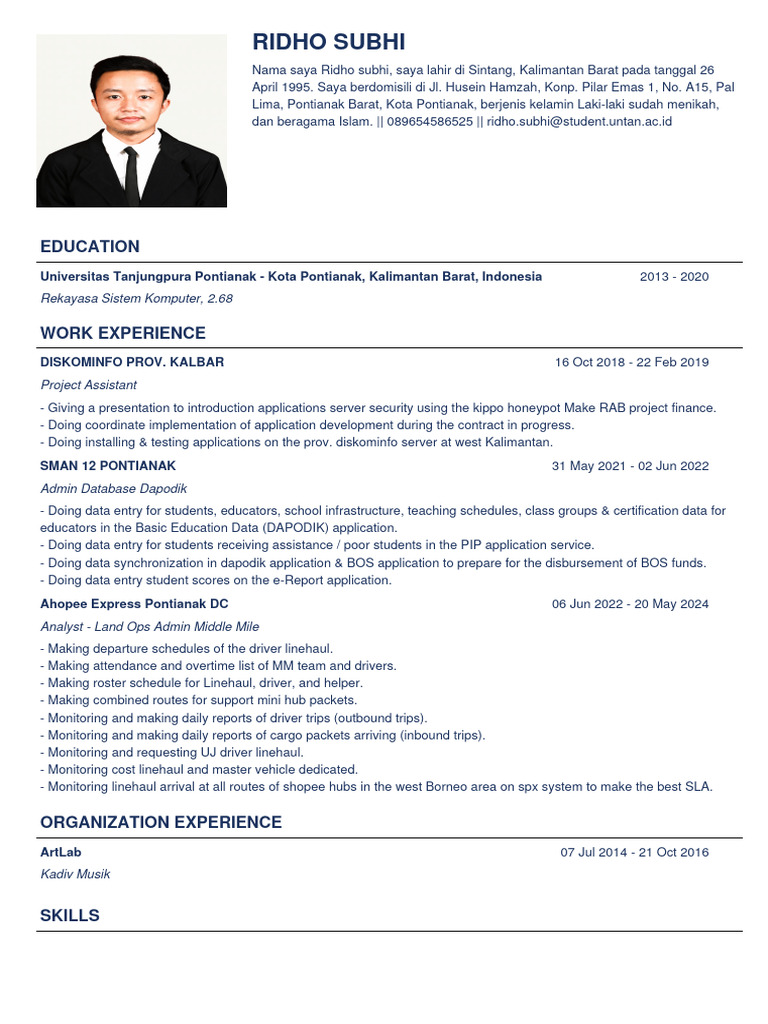 doc cv pertamina | PDF | Computing