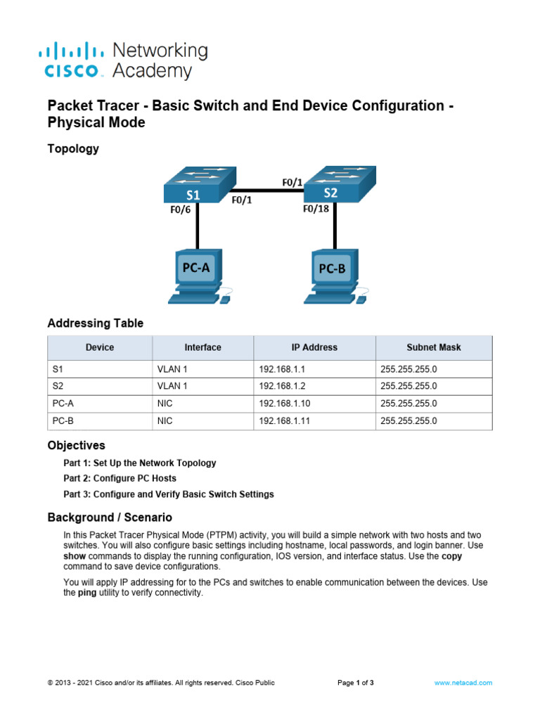 Ingles Basic Switch and End Device | PDF | Ip Address | Computer Network