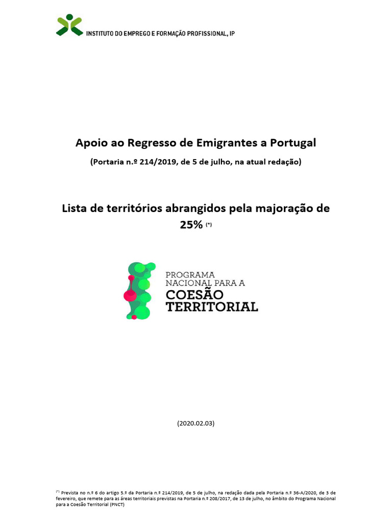 Lista de Territórios do PNCT 2020 | PDF