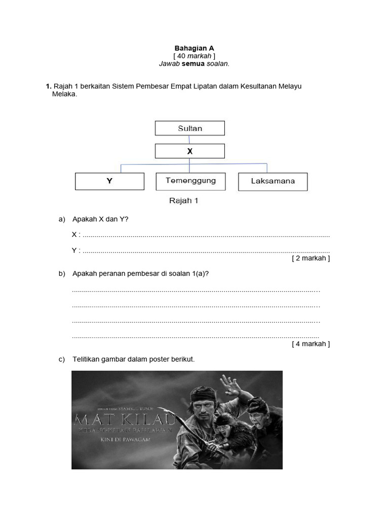 PAT Sejarah F4 Kertas 2 | PDF