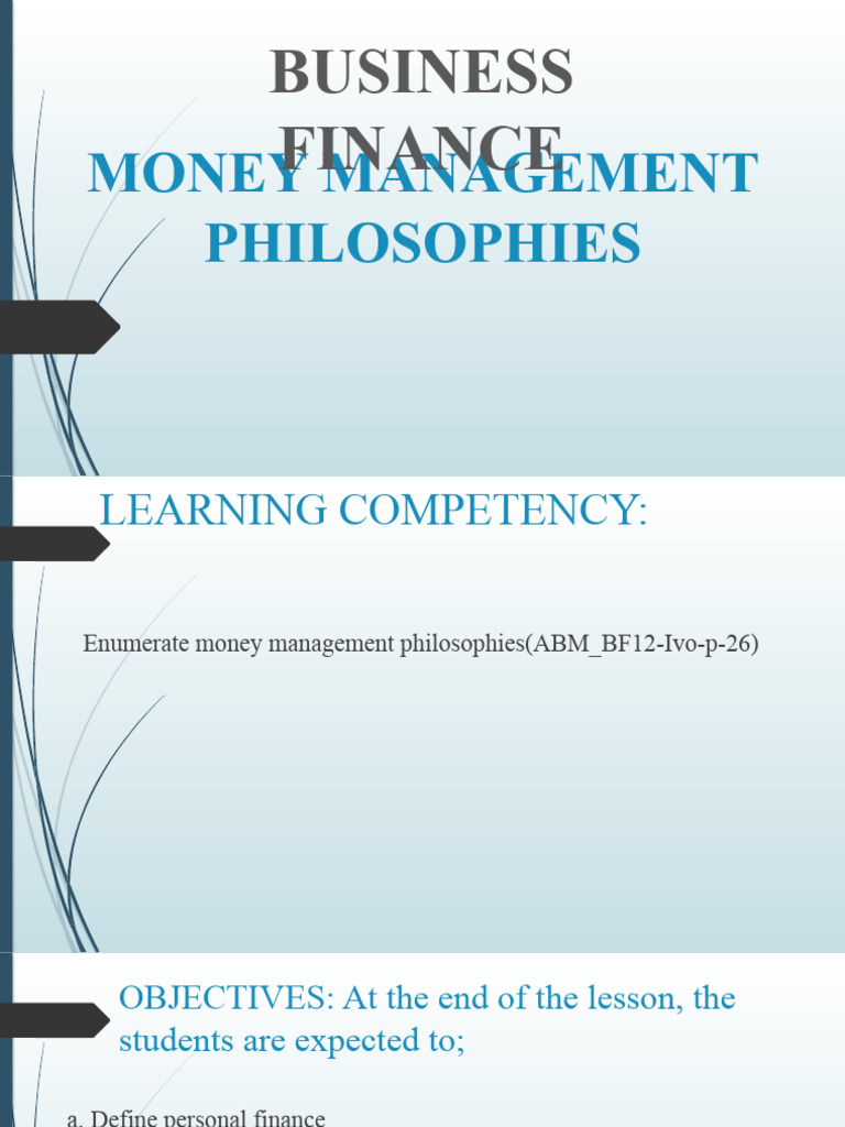 Money Management Philosophies | PDF | Cost Of Living | Expense