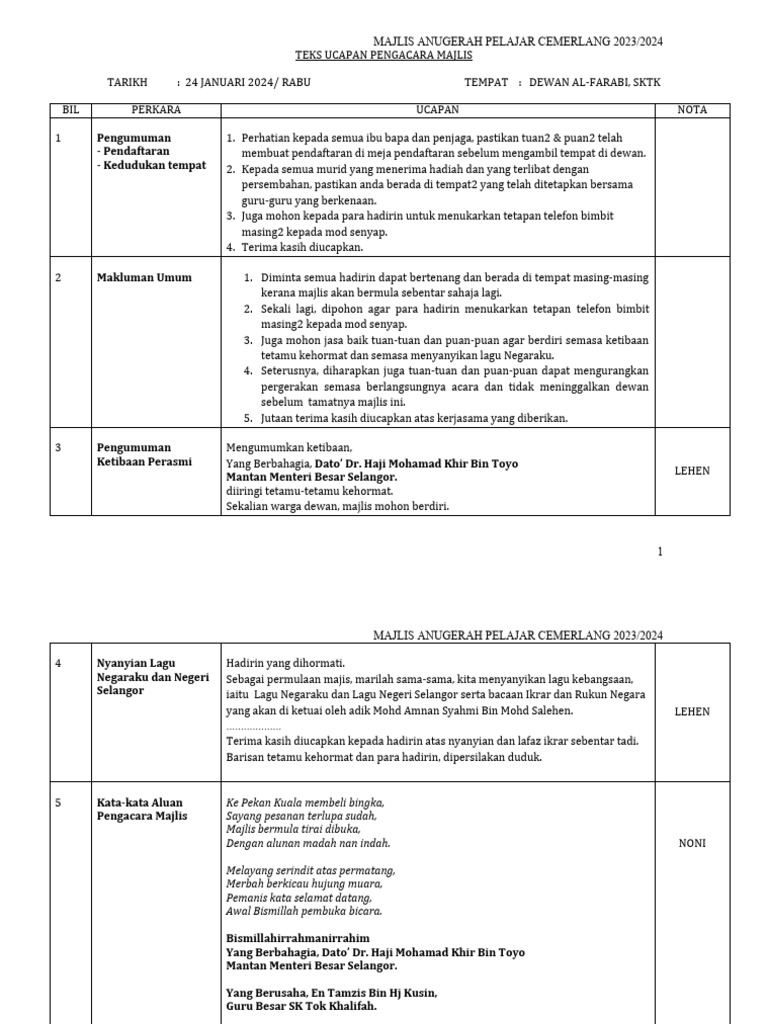 Teks Emcee Apc 2023 | PDF