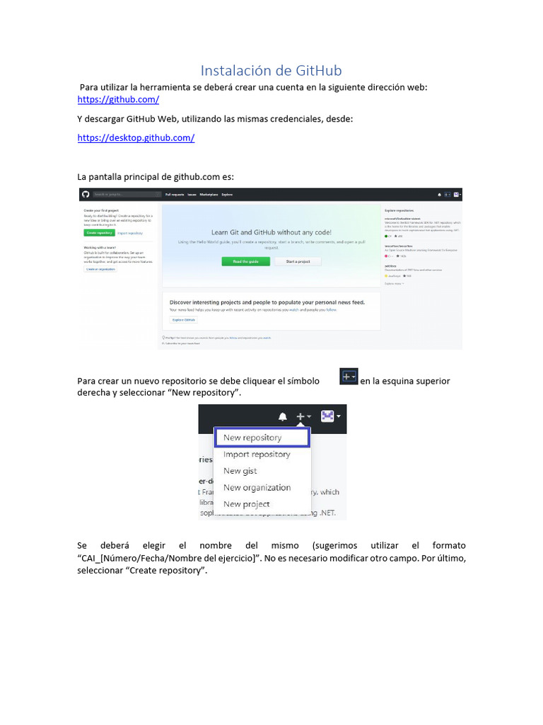 Instructivo - Instalación de GitHub | PDF | Tecnologías de la información | Informática