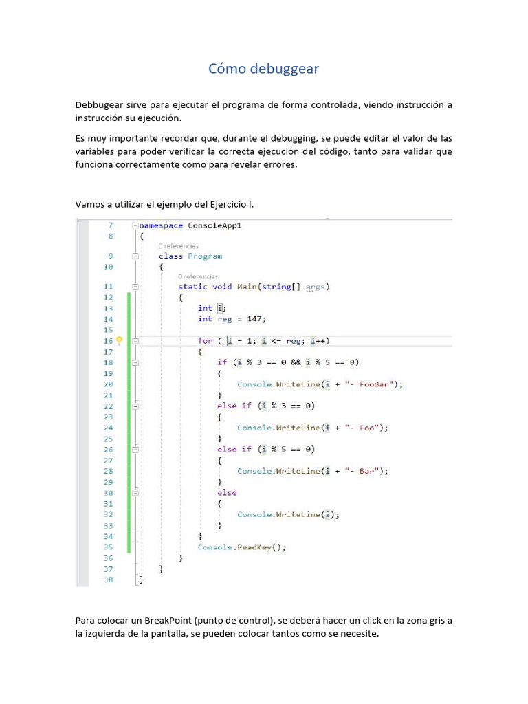 Instructivo - Debug | PDF | Programa de computadora | Programación