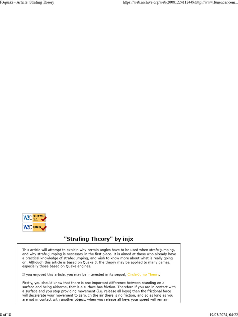 F3quake - Article Strafing Theory | PDF | Acceleration | Euclidean Vector