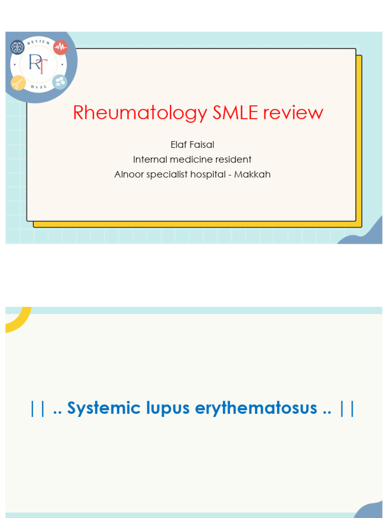 Rheumatology SMLE 2023 | PDF | Arthritis | Gout
