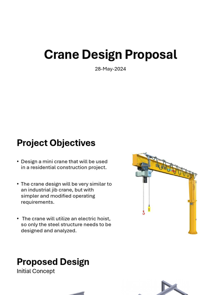 Crane Design Proposal | PDF | Crane (Machine) | Structural Engineering