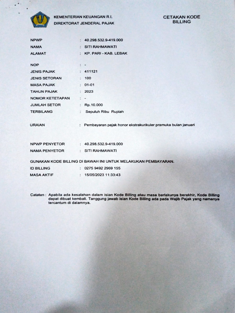 Rekap Pembayaran Pajak-Merged | PDF