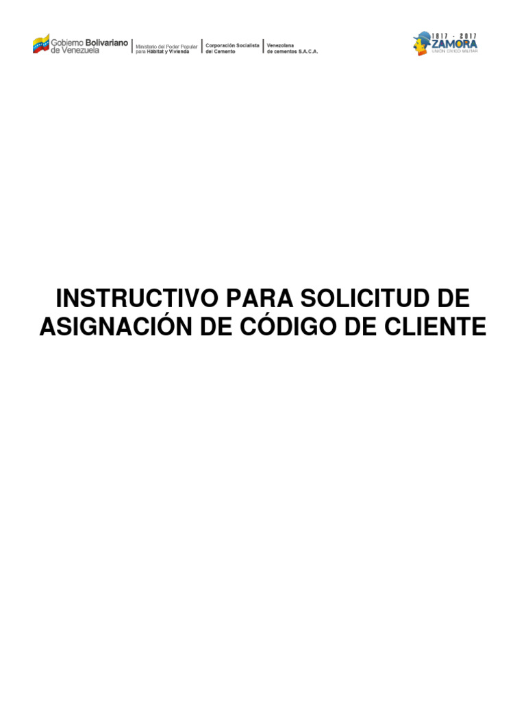 Instructivo para Solicitar Código de Cliente | PDF | Documento de ...