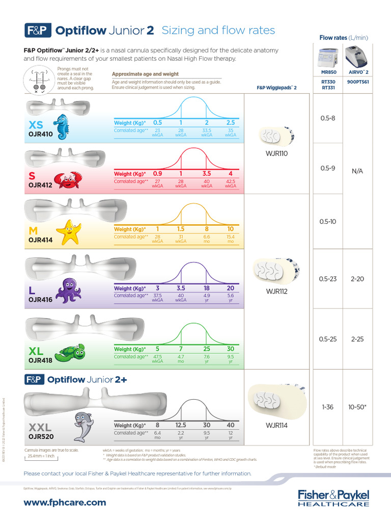 Oj2 Sizing and Flow Rates Poster PM 616331 1 | PDF | Medicine | Health Care