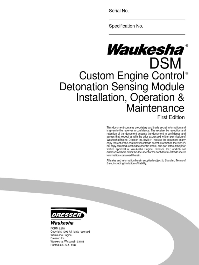 Waukesha 6278-1 | PDF
