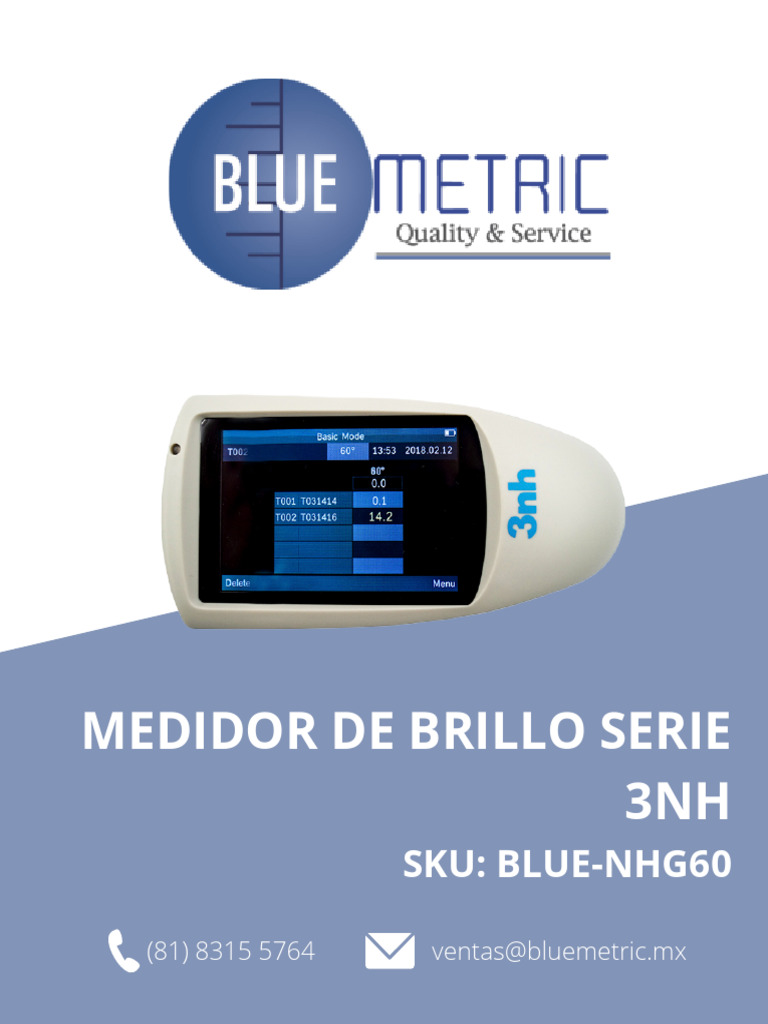 Medidor de Brillo Serie 3NH BLUE NHG60 1 | PDF | Calibración | Medición