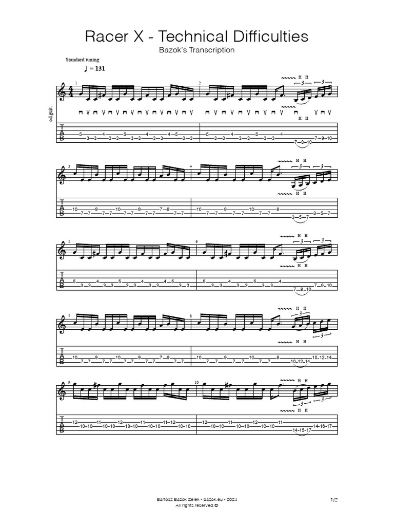 Paul Gilbert - Technical Difficulties Intro | PDF | American Rock Musicians | Music