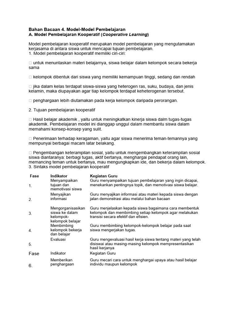 Sintak Model Pembelajaran | PDF