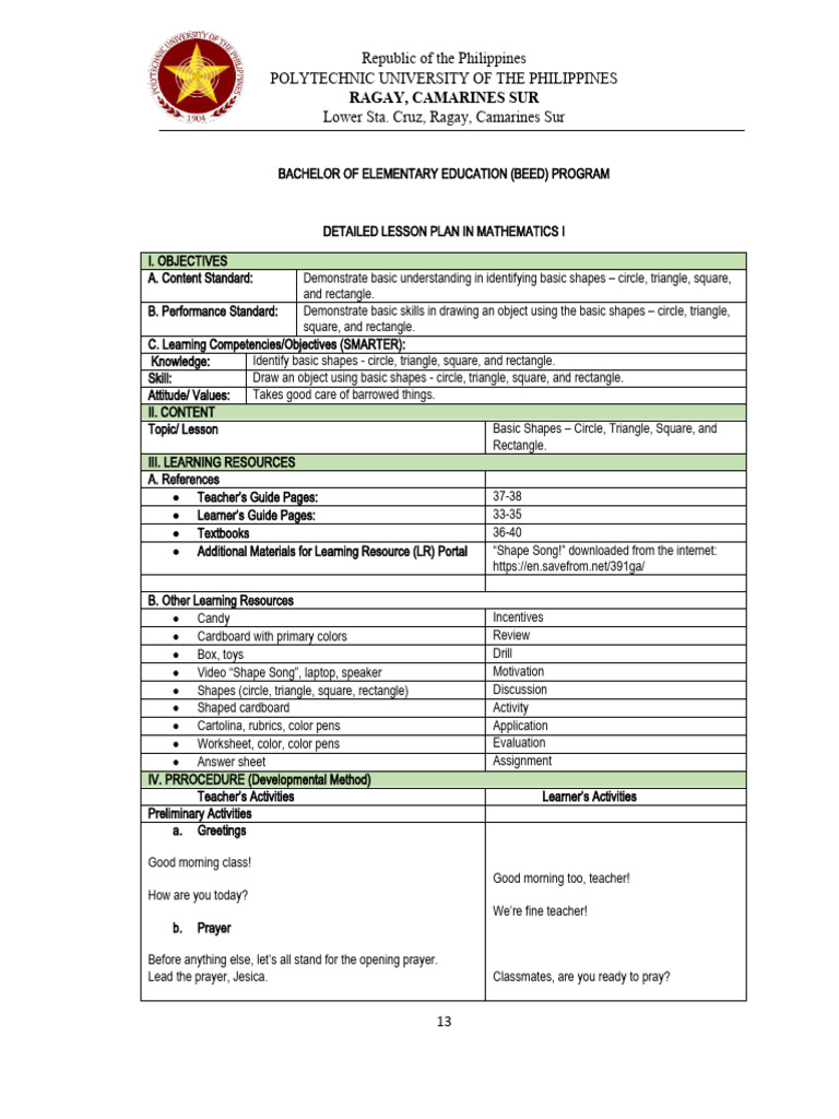 1.DLP Math Final Na! | PDF | Shape | Triangle