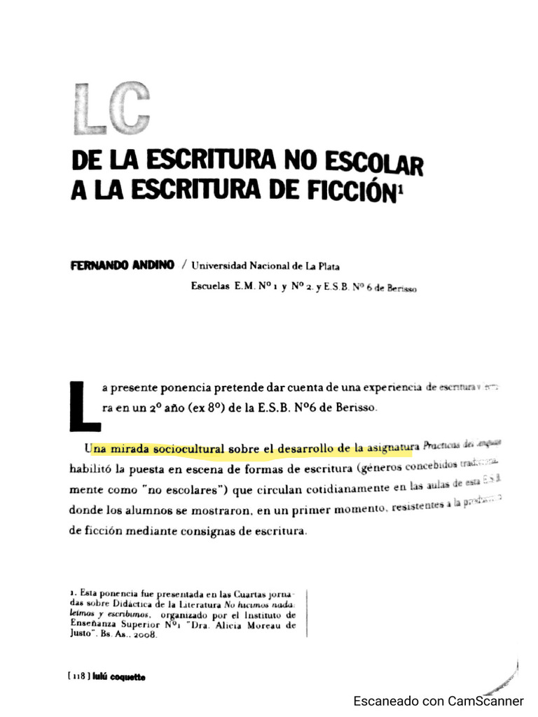 De La Escritura... | PDF