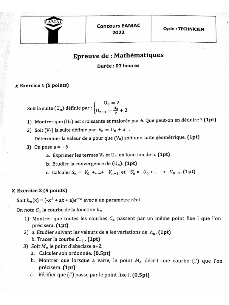 eamac math tech 2022 | PDF