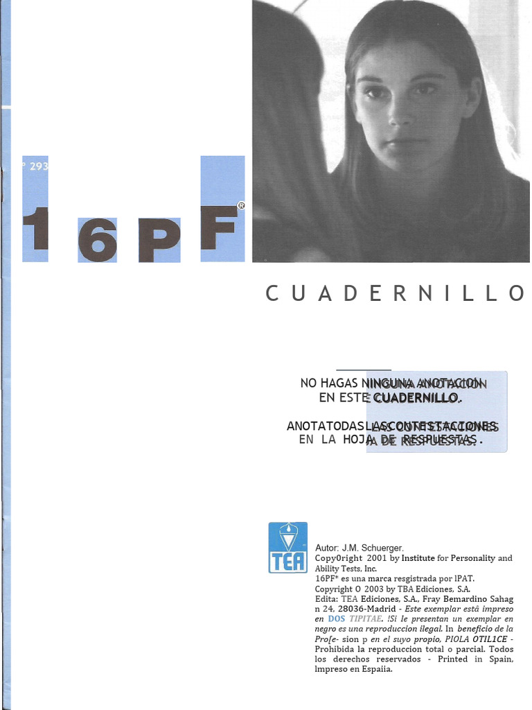 Cuadernillo 16pf Apqpdf | PDF