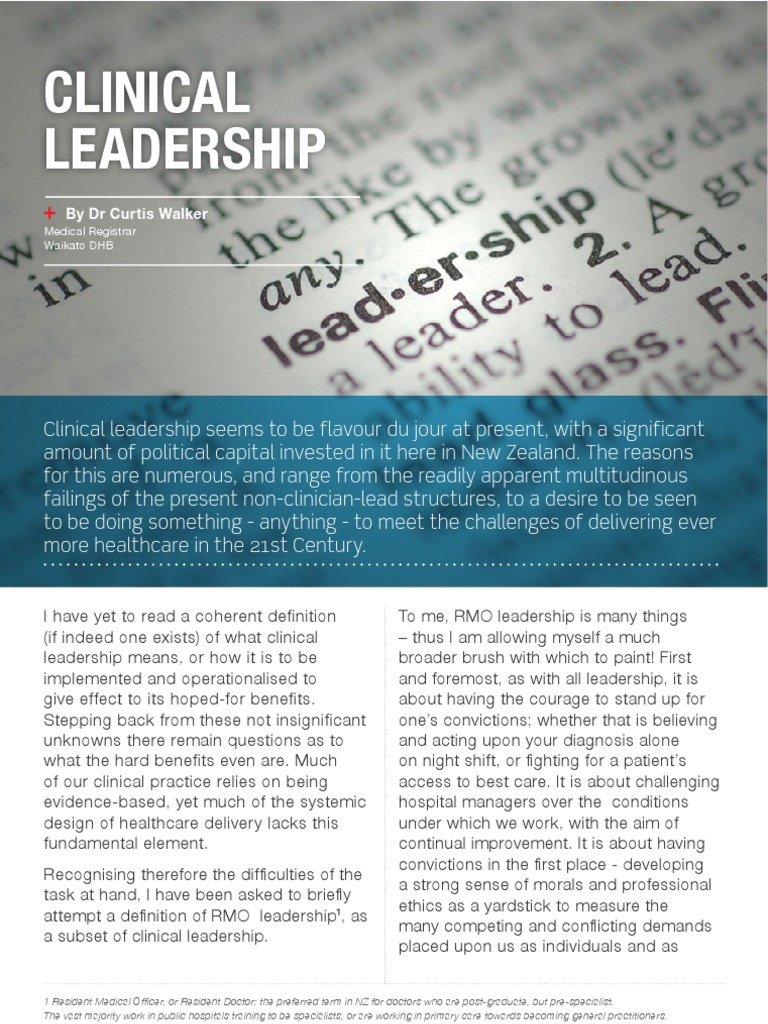 Clinical Leaders | PDF | Medicine | Health Care