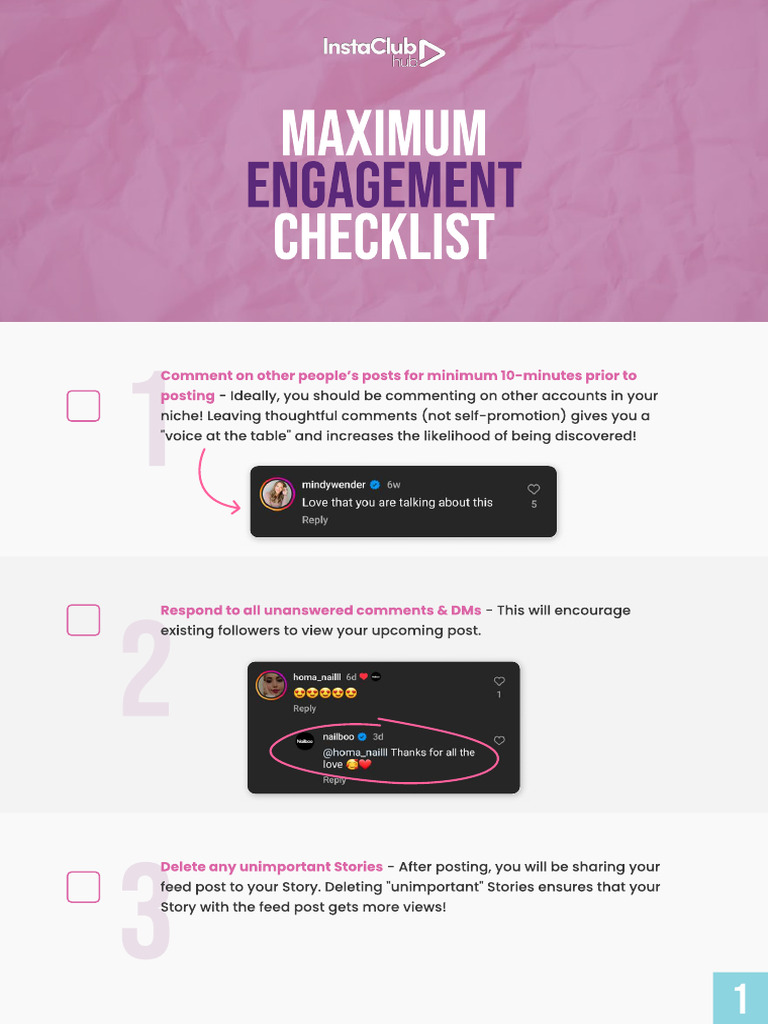 Maximum Engagement Checklist | PDF