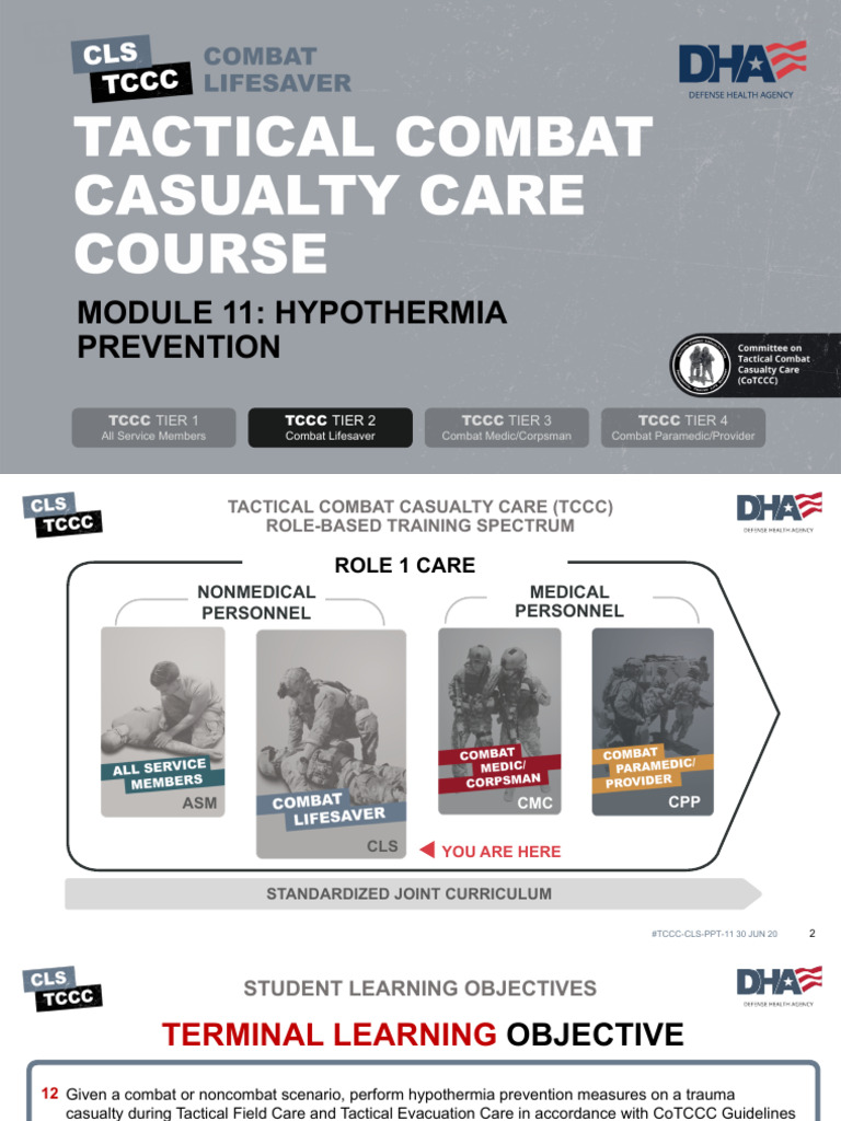 TCCC Cls Didactics Mod 11 - 30 Jun 20 | PDF | Hypothermia | Clinical ...