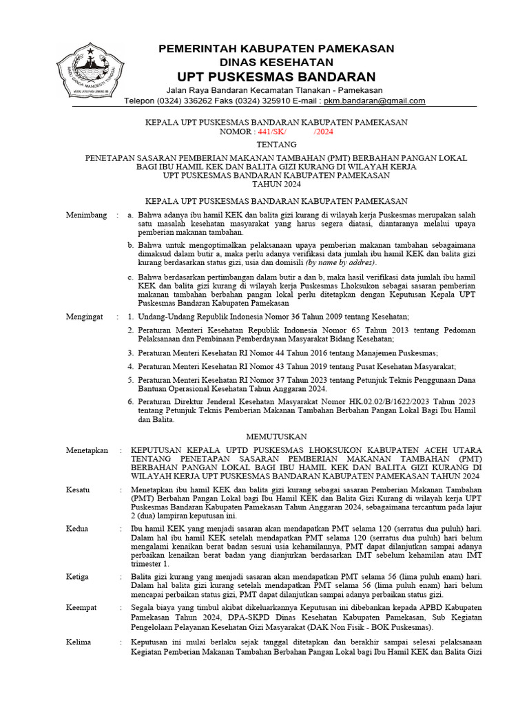 Draff SK Penetapan | PDF