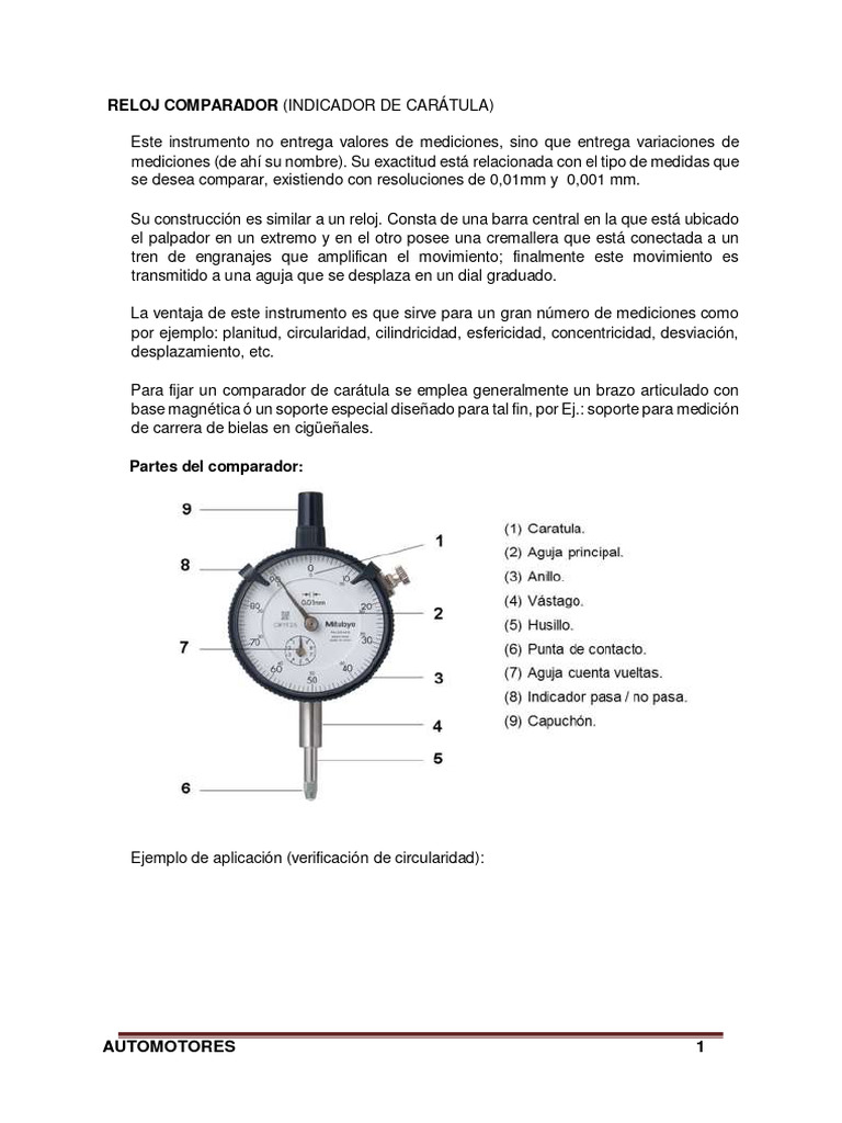 Apreciaciones Del Reloj Comparador Nuevo | PDF | Reloj