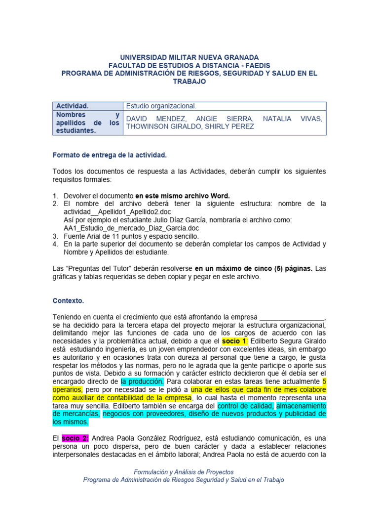 AA3 Estudio Organizacional 12024P | PDF | Business | Logística