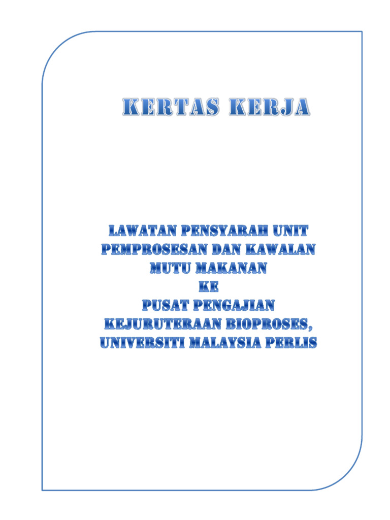 Cover Kertas Kerja Lawatan | PDF