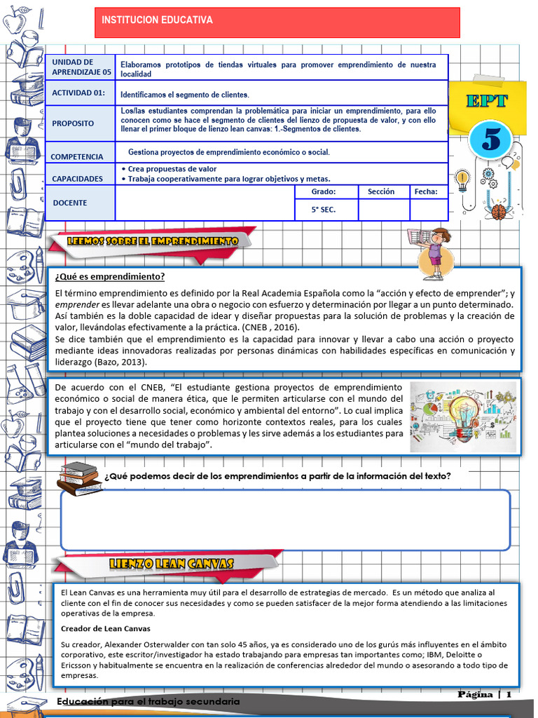 5° Ept - Ficha Actv 01.unidad 05 | PDF | Negocios | Arte