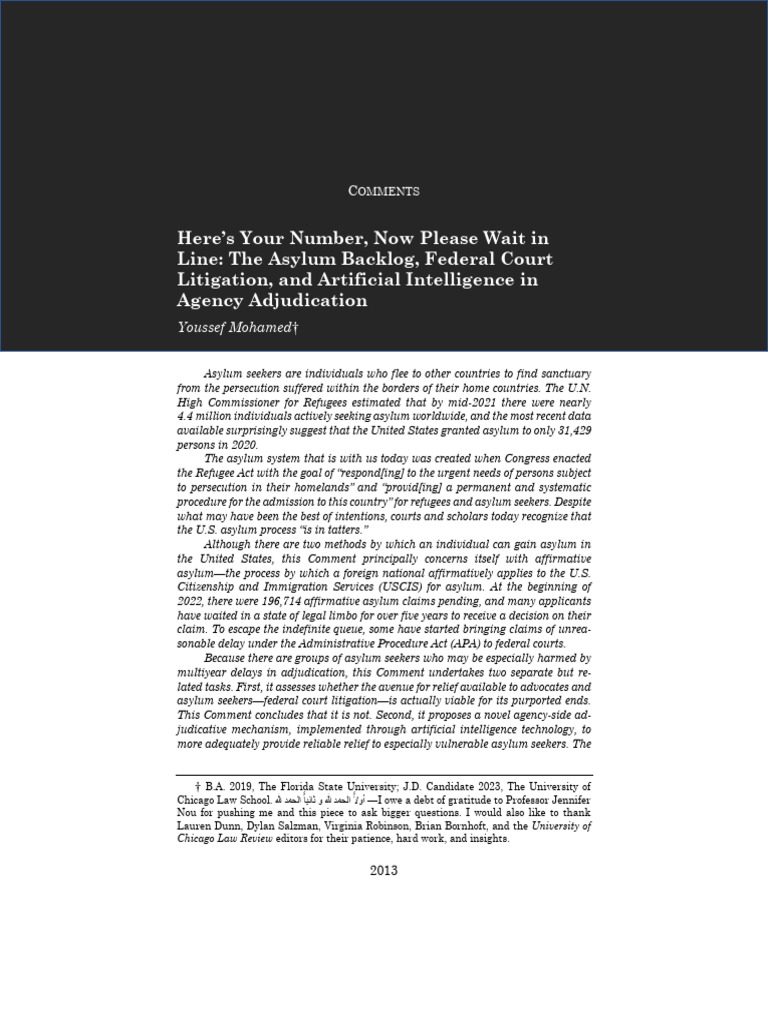 Here's Your Number, Now Please | PDF | Asylum Seeker | Asylum In The ...