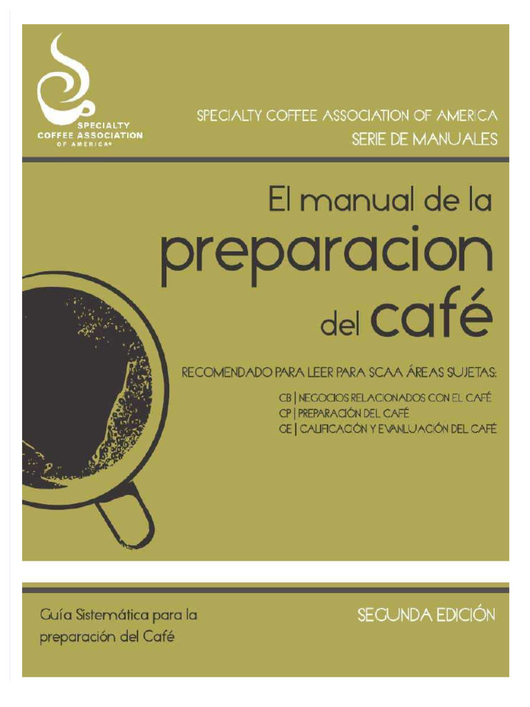 Manual de Preparación del Café SCAA | PDF | café | Solubilidad