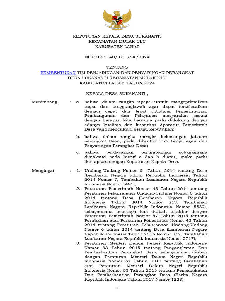 SK Tim Penjaringan | PDF