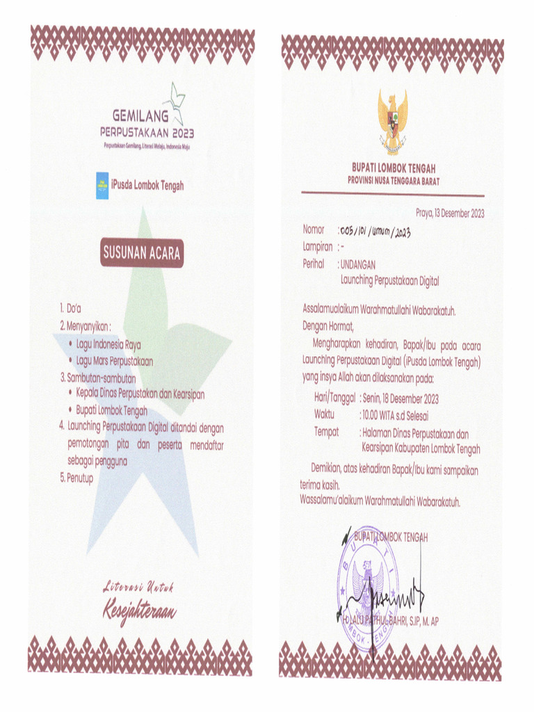 Undangan Launching Perpustakaan Digital | PDF