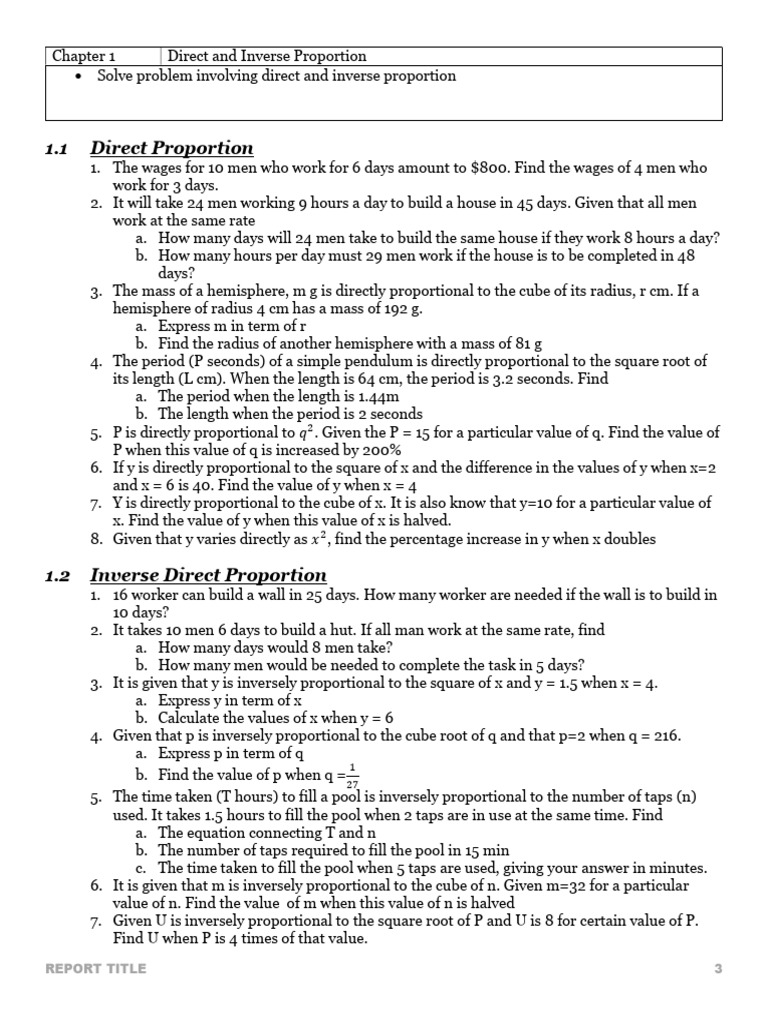 Direct and Inverse Proportion Explained | PDF | Sphere | Mathematics